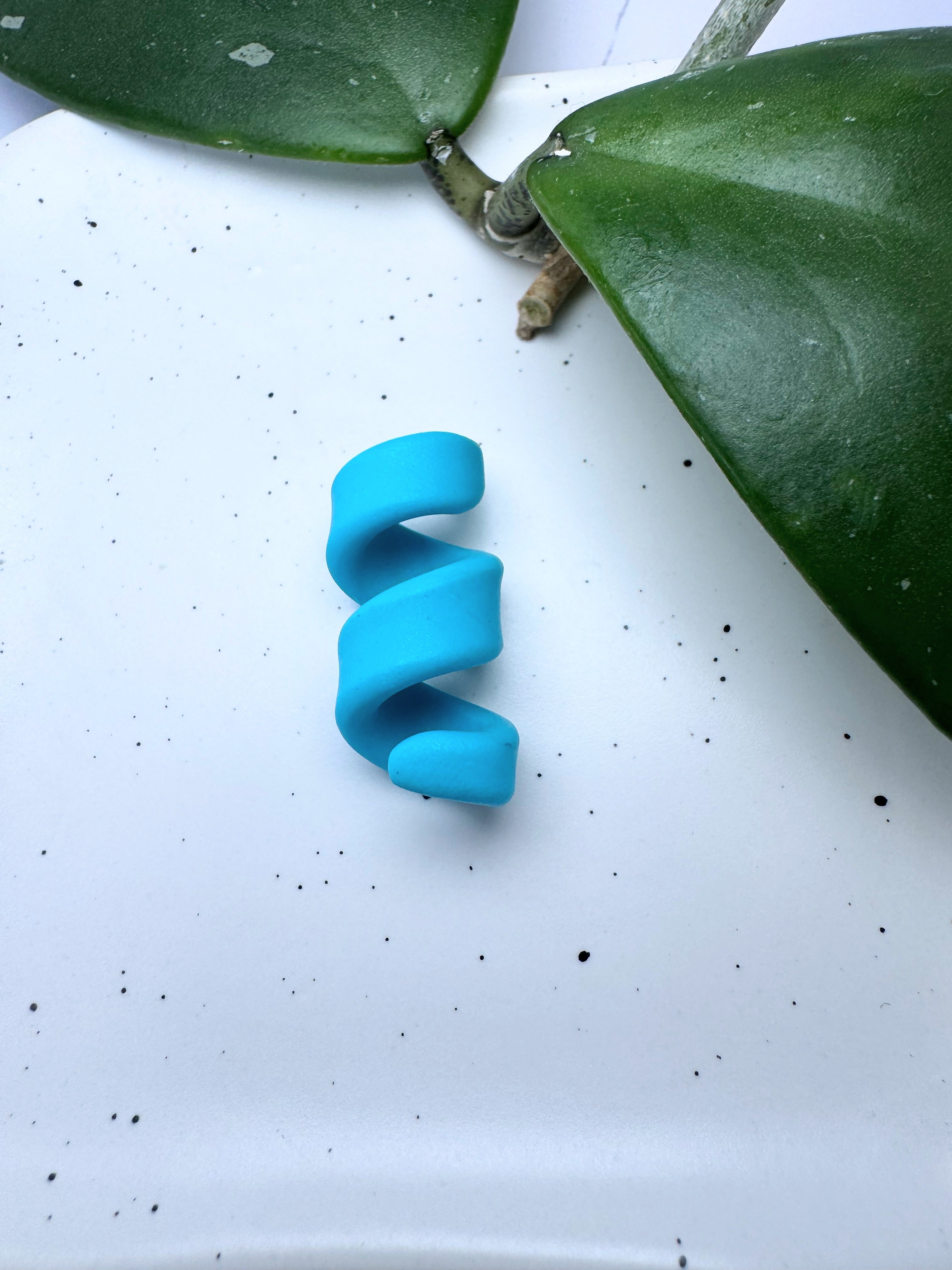 Azure Clay Open Spiral – UnRulyJewelry