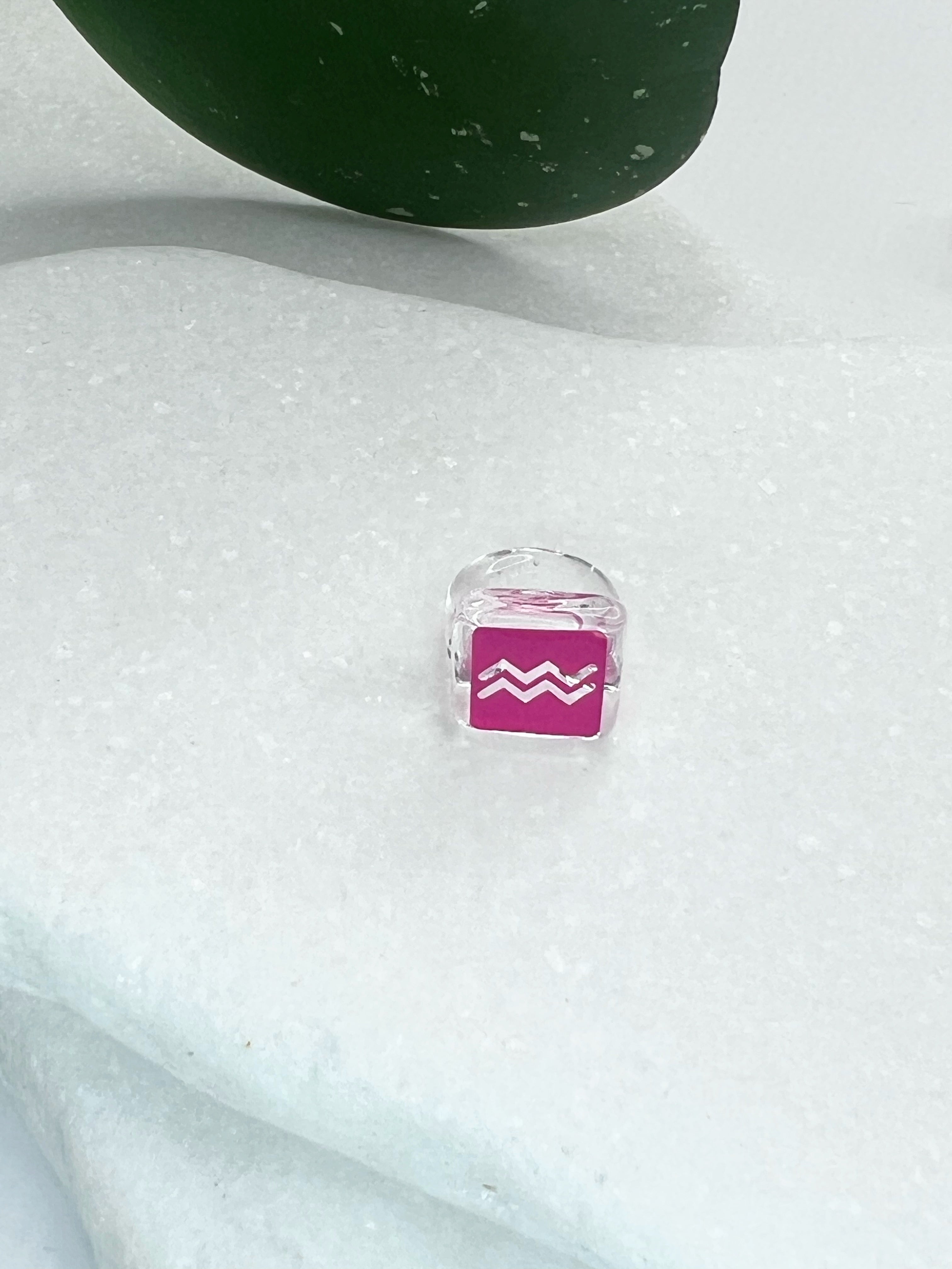 Aquarius Zodiac sign ( pink outline) – UnRulyJewelry